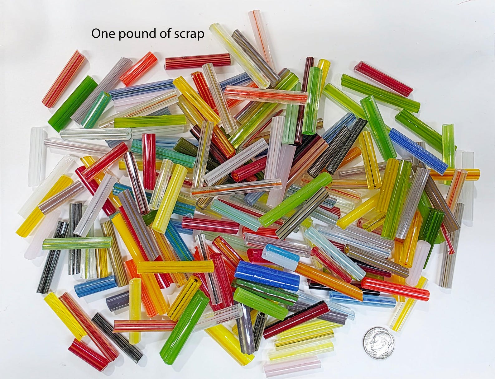 COE 96 HALF POUND of Assorted Vitrigraph Murrini Scrap Glass With Lots ...