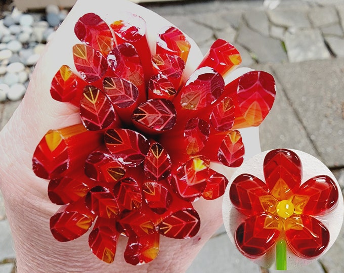COE96 Leaf/flower Petal: Awesome Autumn - 1 Oz COE 96 Murrini, Murrine ...