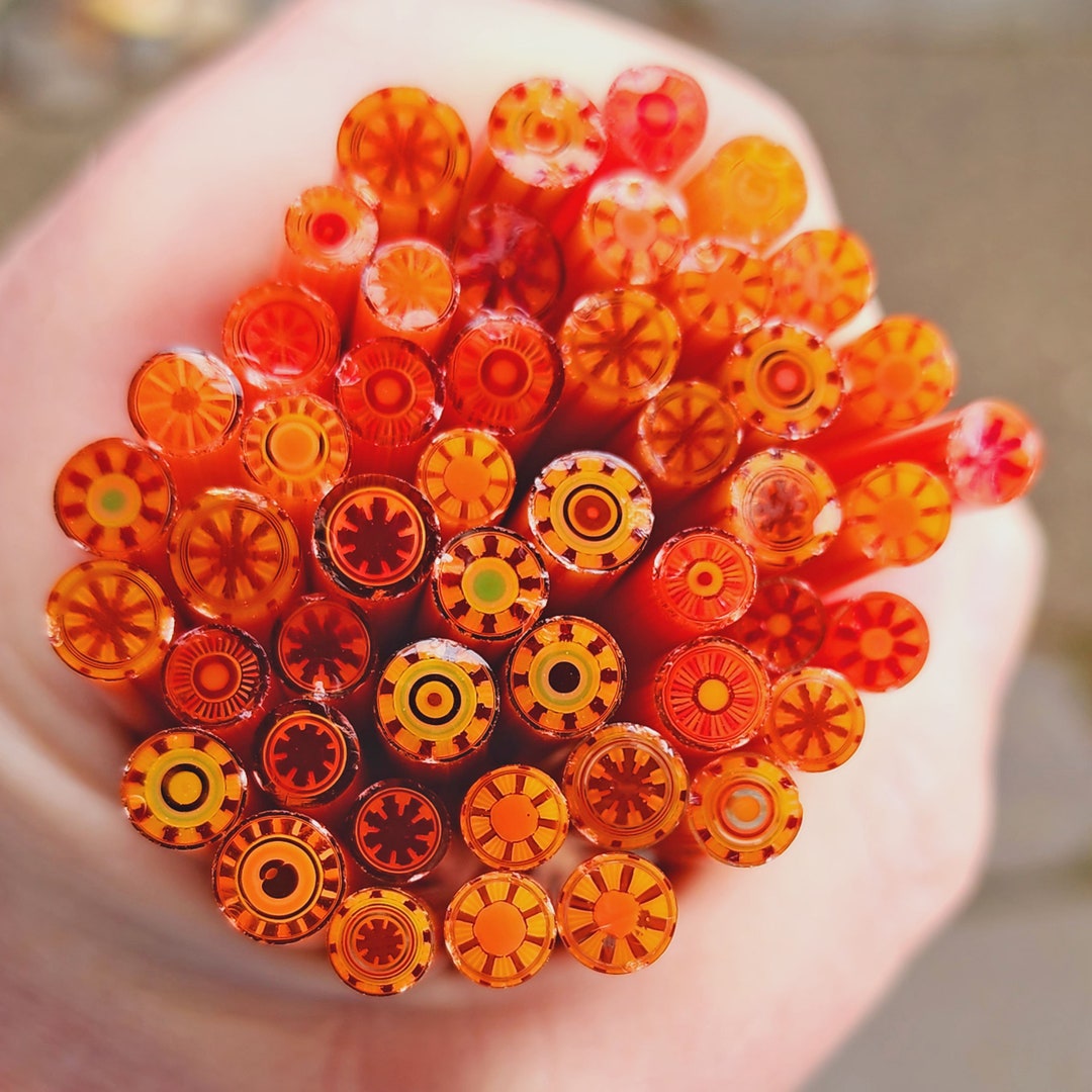 Coe 96 Fancy Murrini: Orange You Yummy 1 Oz Murrini Murrine Millefiori ...