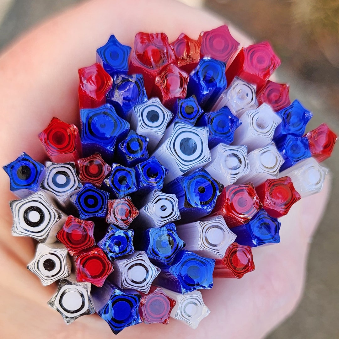 Coe 96 Tack Fuse Stars: America the Beautiful 1 Oz Murrini Murrine ...