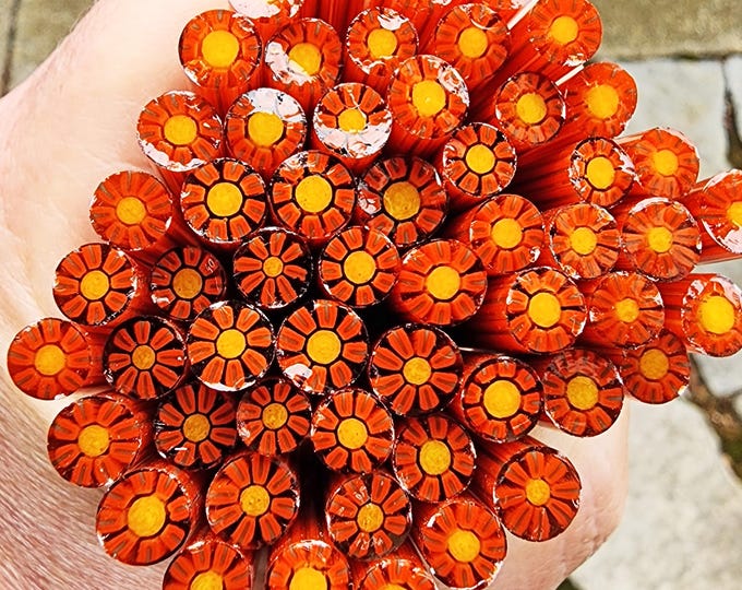 Coe 96 Flower: Once in a Blue Moon - 1 Oz Murrini Murrine Millefiori ...