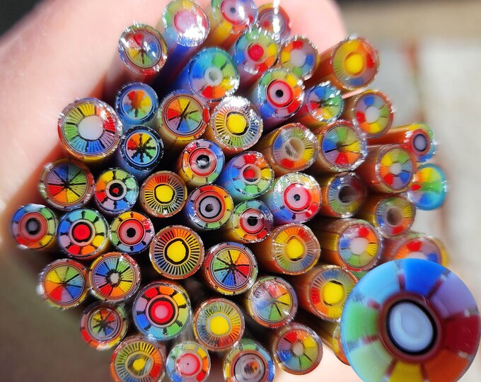 Coe 96 Extra-fancy Murrini: Rainbow - 1 Oz Murrini Murrine Millefiori ...