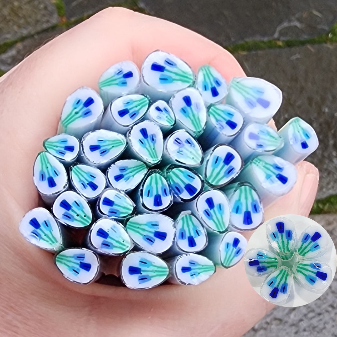 Coe 90 SECONDS Flower Petal Large: Blissy Blue- 1 Oz Murrini Murrine ...