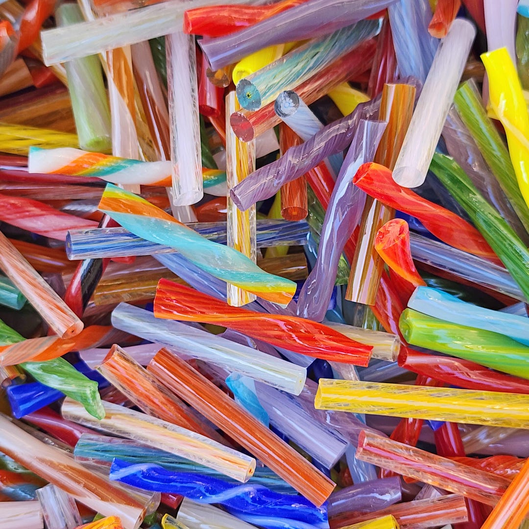 COE 96 One Pound of Assorted TWISTS Vitrigraph Murrini Scrap - Etsy