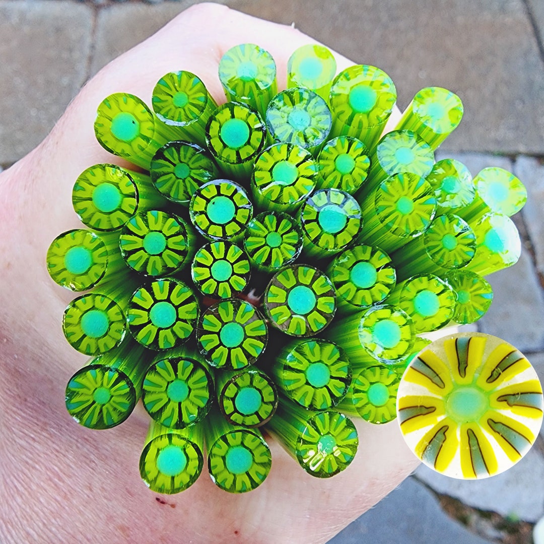 Coe 96 Flower: Thrilled 1 Oz Murrini, Murrine, Millefiori, Vitrigraph ...