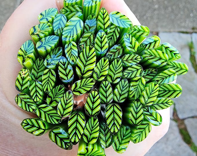 Coe 90 Med Leaf: Super Green - 1 Oz Murrini Murrine Millefiori ...