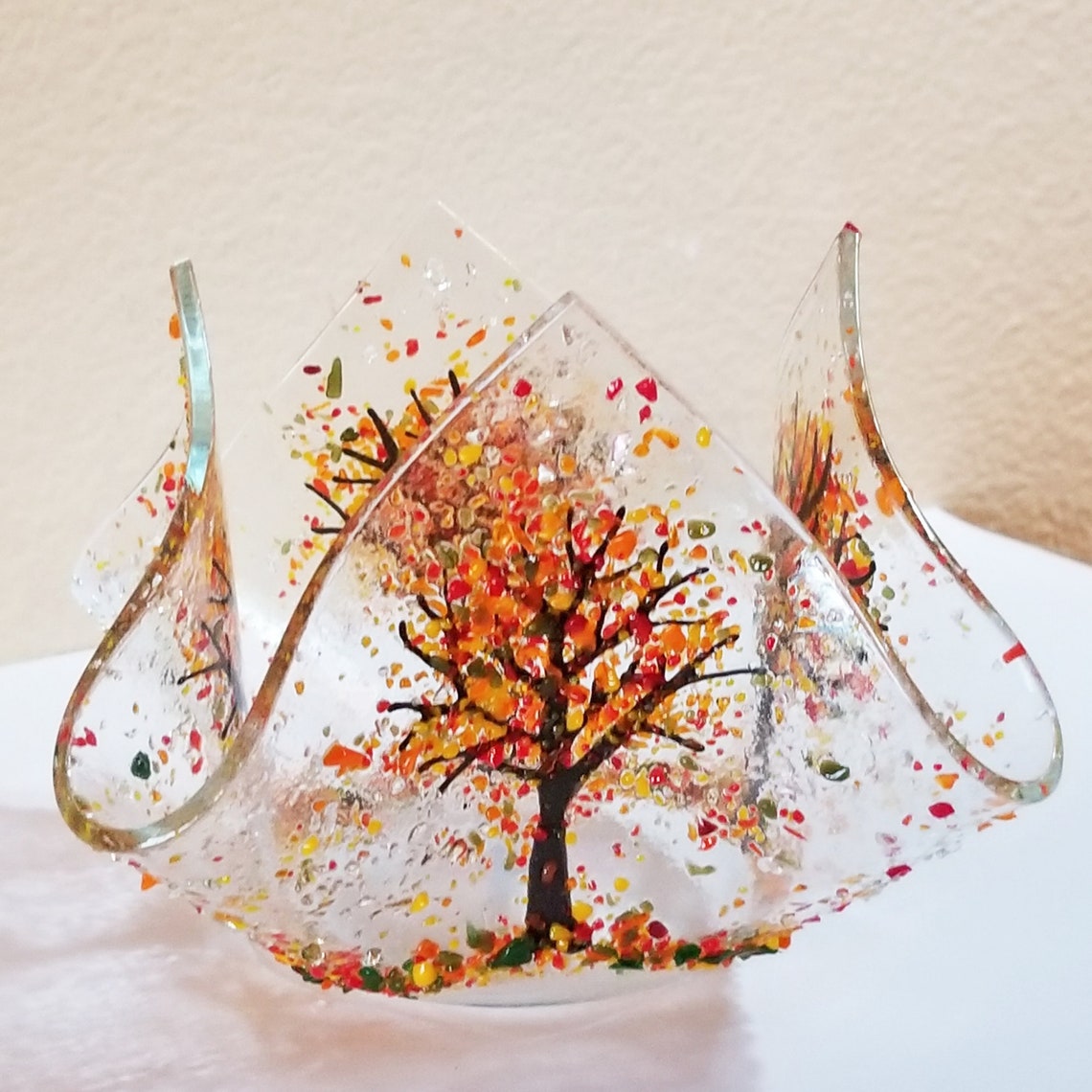 Glassworks Northwest Votive Earth-tone Autumn Tree of Life - Etsy