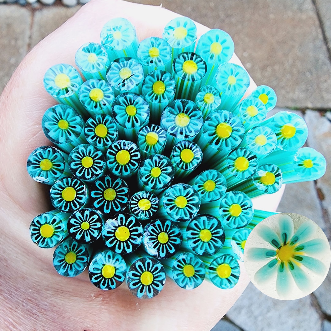 Coe 90 Flower: Lake - 1 Oz Murrini Murrine Millefiori Vitrigraph Cane ...