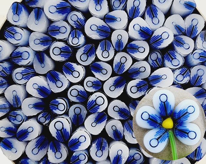 COE96 Flower Petal: Ring My Bell - 1 Oz Murrini Murrine Millefiori ...