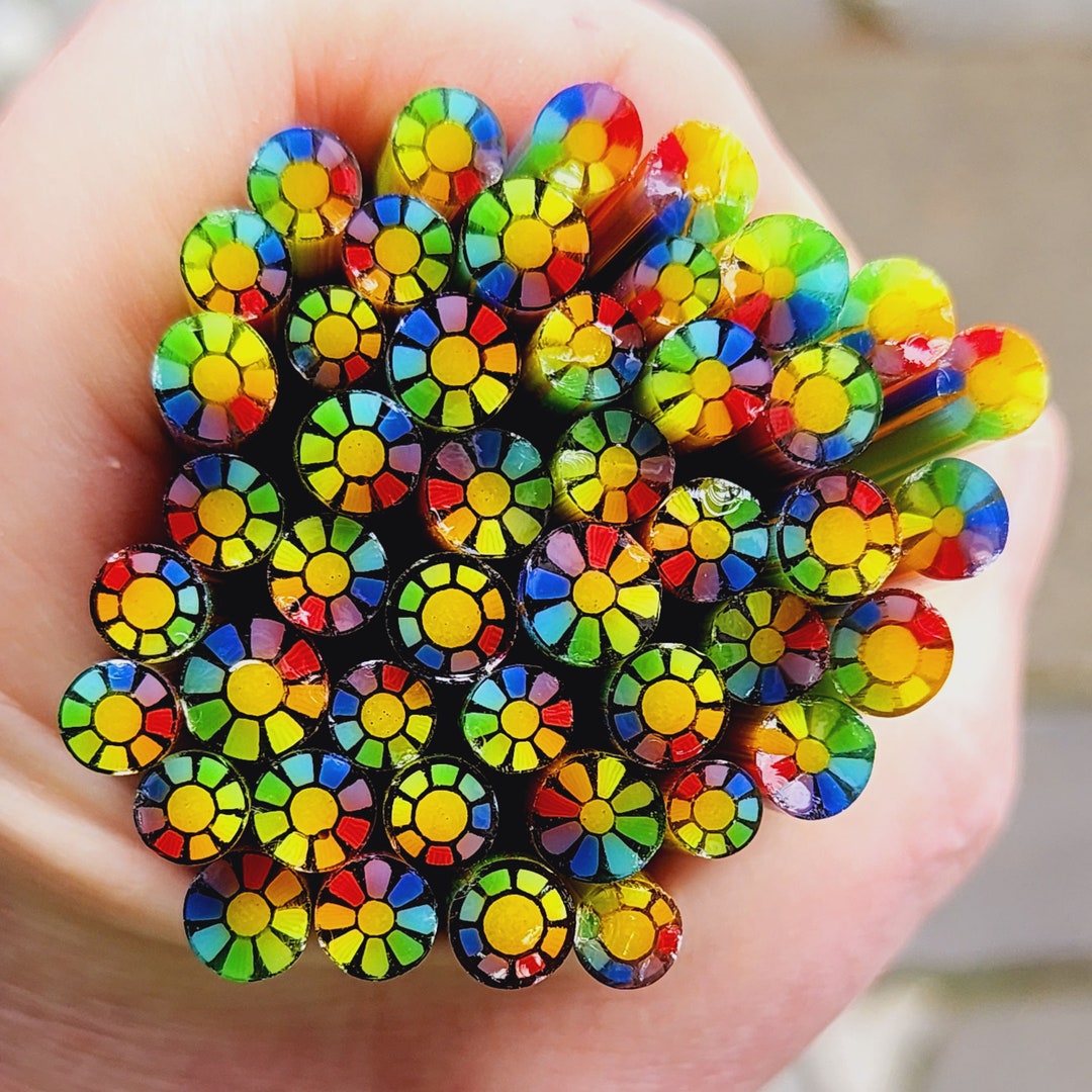 Coe 96 Flower: Rainbow Parade 1 Oz Murrini Murrine Millefiori ...