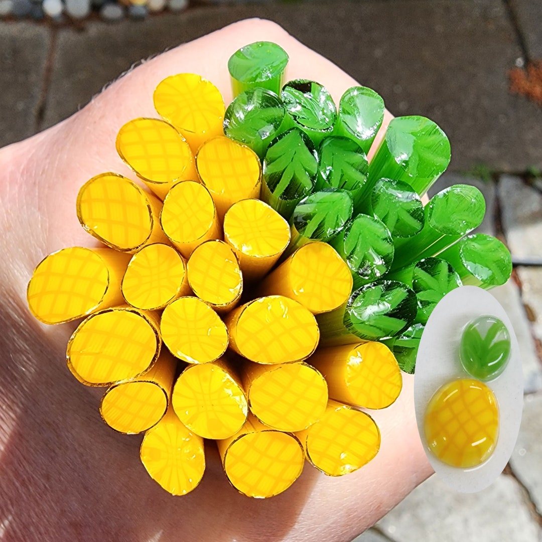 COE 96 Fruit Murrini Mix: Pineapple and Top (1.5 Oz Cane/sticks ...