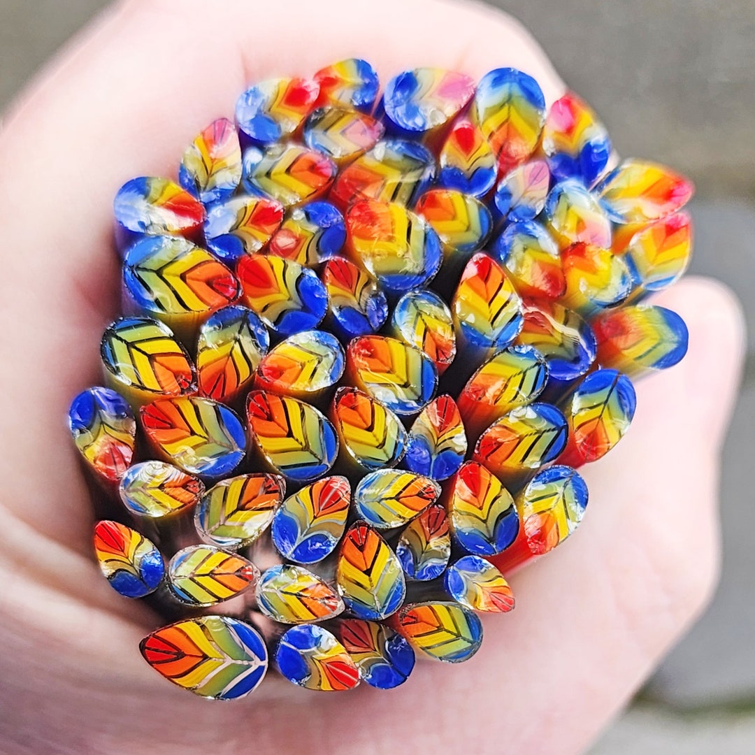 Coe 96 Sm Leaf: Regal Rainbow - 1 Oz Murrini Murrine Millefiori ...