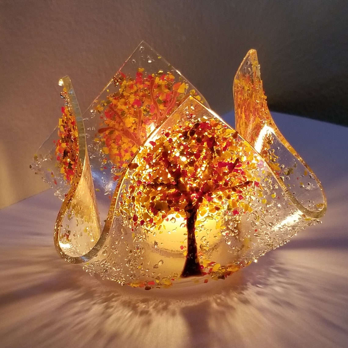 Glassworks Northwest Votive Earth-tone Autumn Tree of Life - Etsy