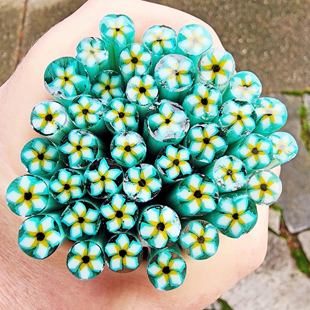 Coe 90 Flower: Miami Beach 1 Oz Murrini Murrine Millefiori Vitrigraph ...