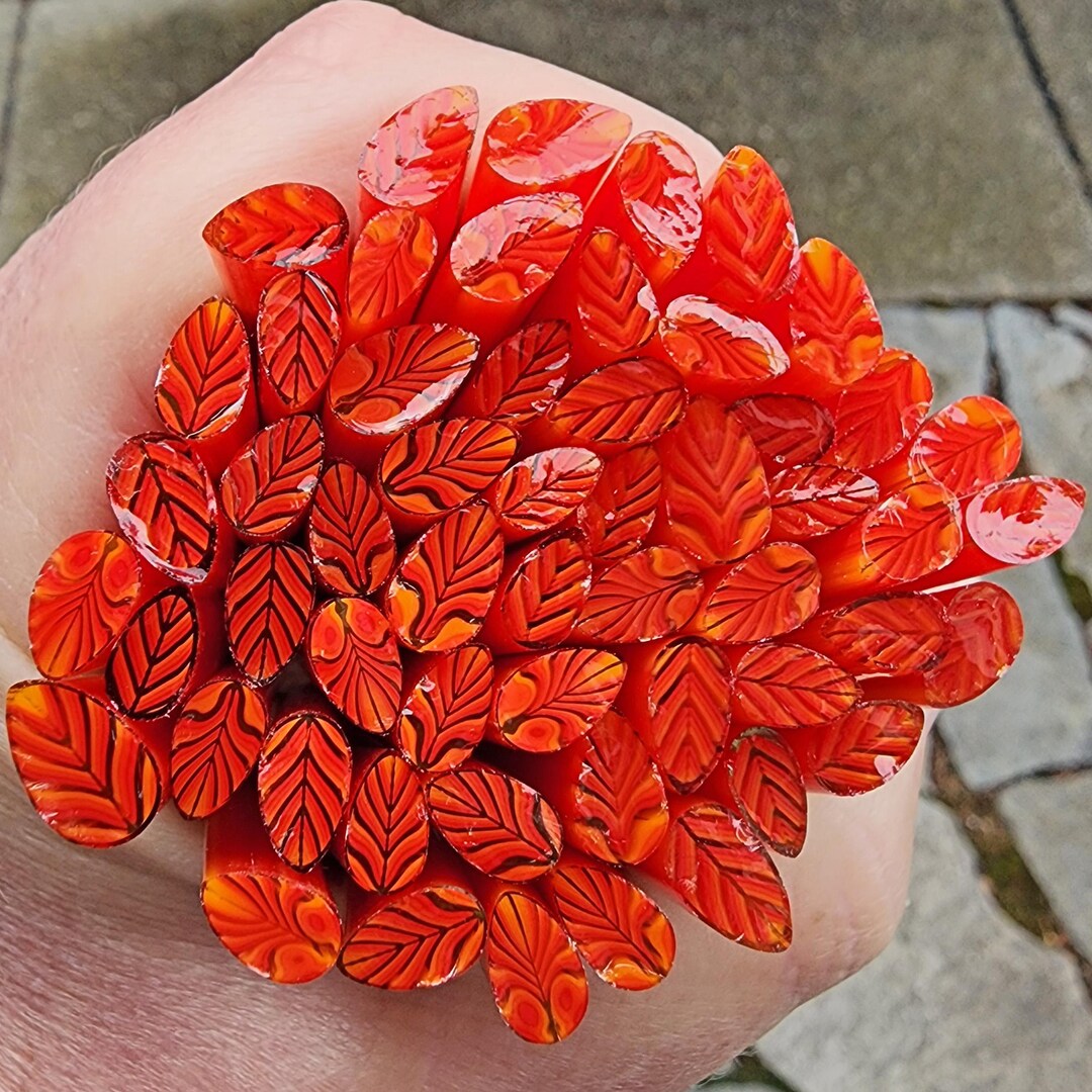 Coe 96 Med Leaf: Autumn - 1 Oz Murrini Murrine Millefiori Vitrigraph ...