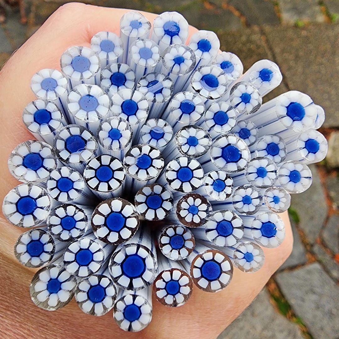 Coe 90 Flower: Beach House - 1 Oz Murrini Murrine Millefiori Vitrigraph ...