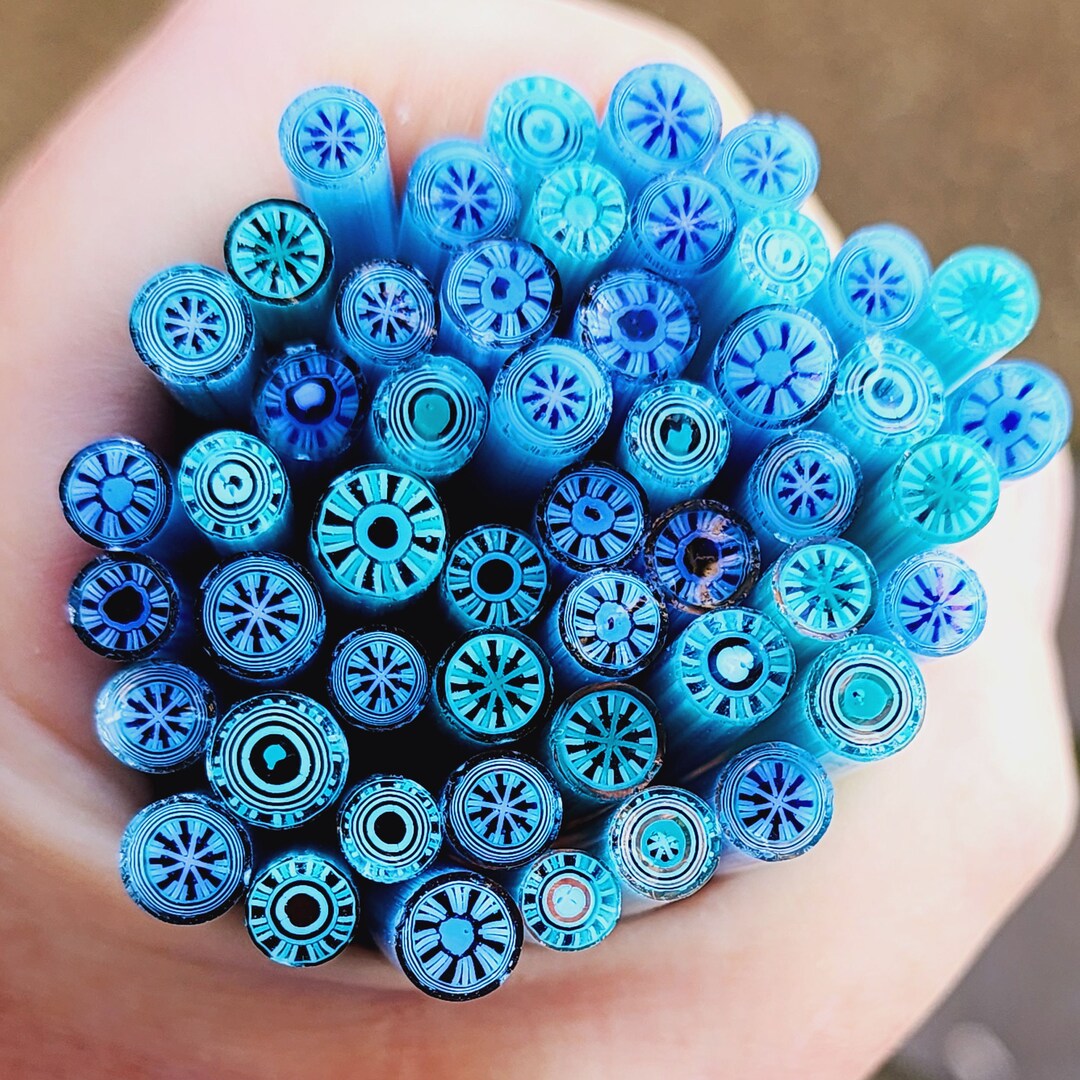 Coe 90 Fancy Murrini: Most Excellent 1 Oz Murrini Murrine Millefiori Vitrigraph Cane MINZABELLA ...