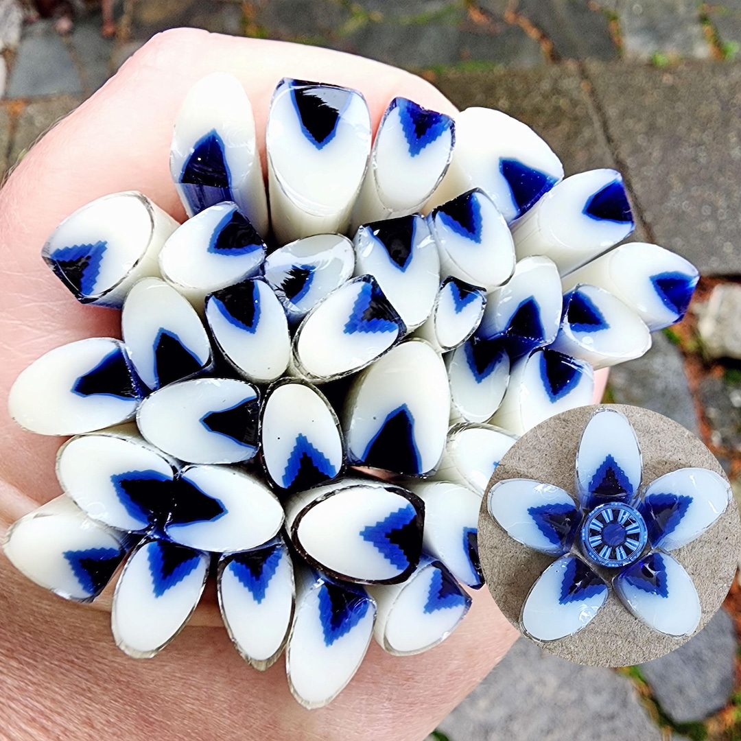 Coe 90 Flower Petal: Making Waves 1 Oz Murrini Murrine Millefiori ...