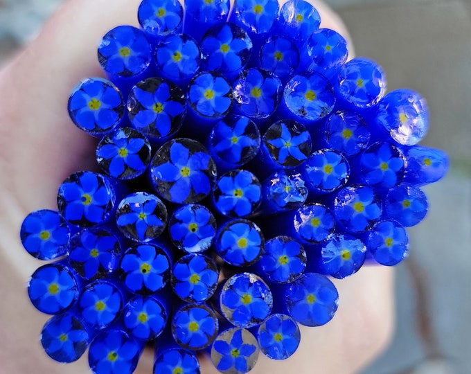 Coe 96 Flower: Bodacious Blue - 1 Oz Murrini Murrine Millefiori ...