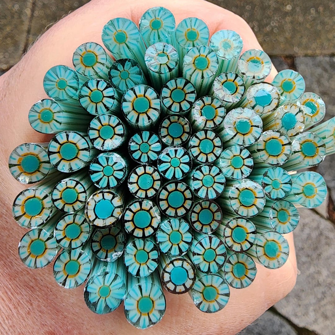 Coe 96 Flower: Optimistic - 1 Oz Murrini Murrine Millefiori Vitrigraph ...