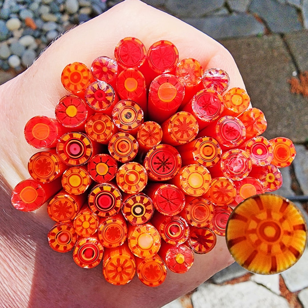 COE 96 Handmade Extra-fancy Murrini "autumn Vibes" | 1 Oz Cane ...