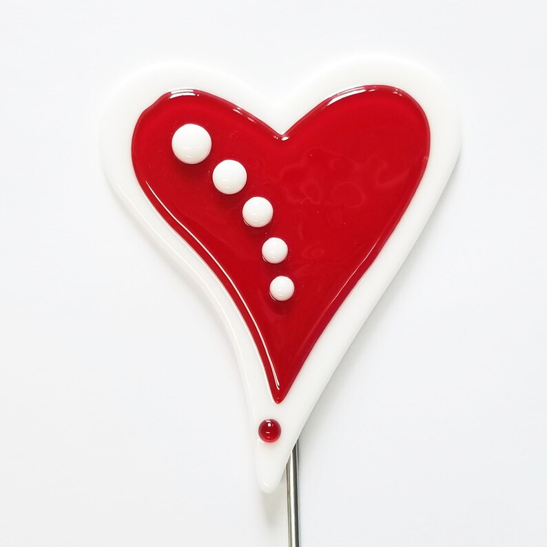 Glassworks Northwest Large Plant Stake Heart in Heart on | Etsy