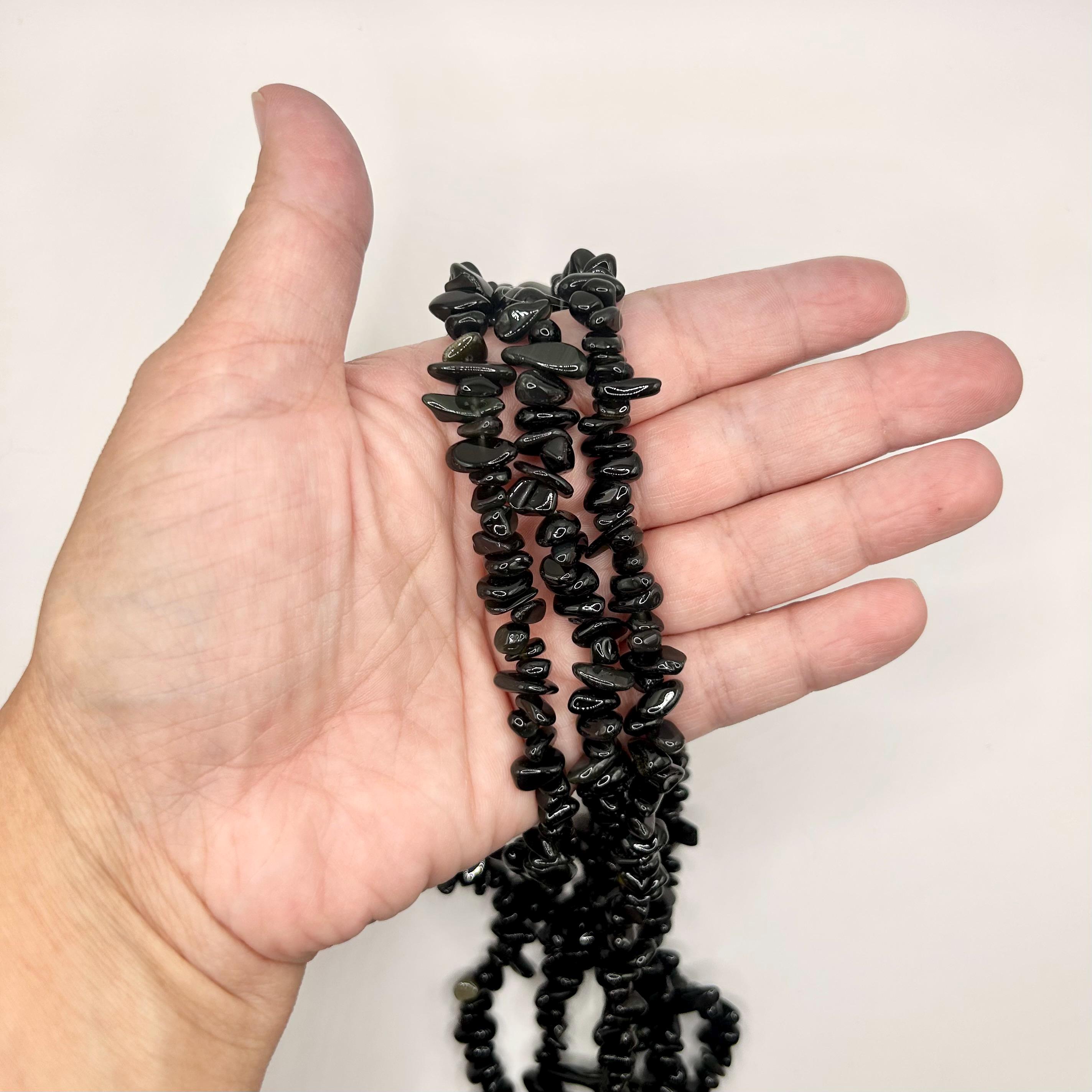 Obsidian Chip Beads, Obsidian Beads, Natural Obsidian Beads, Obsidian ...