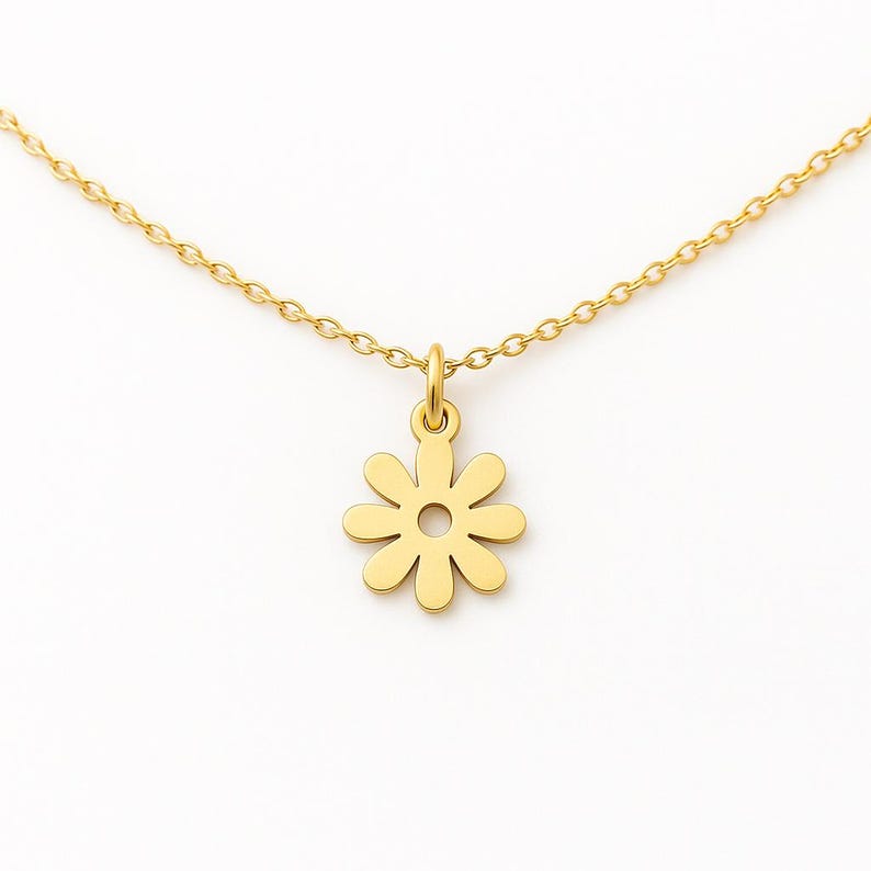 Mini Flower Necklace, Daisy Necklaces for Women, Tiny Little Daisy ...