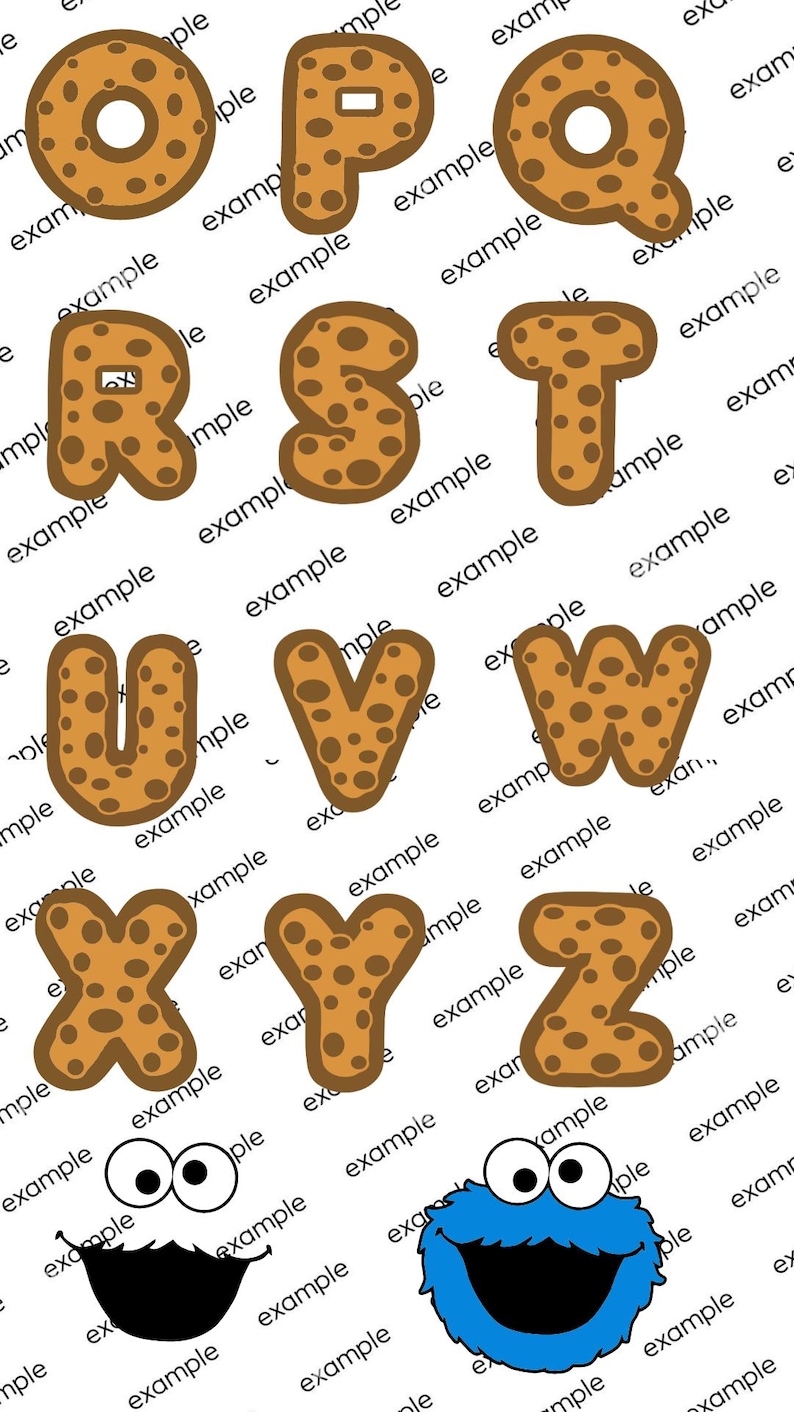 Sesame Street Cookie Monster Letters Clipart for BIRTHDAY (SVG, PNG ...