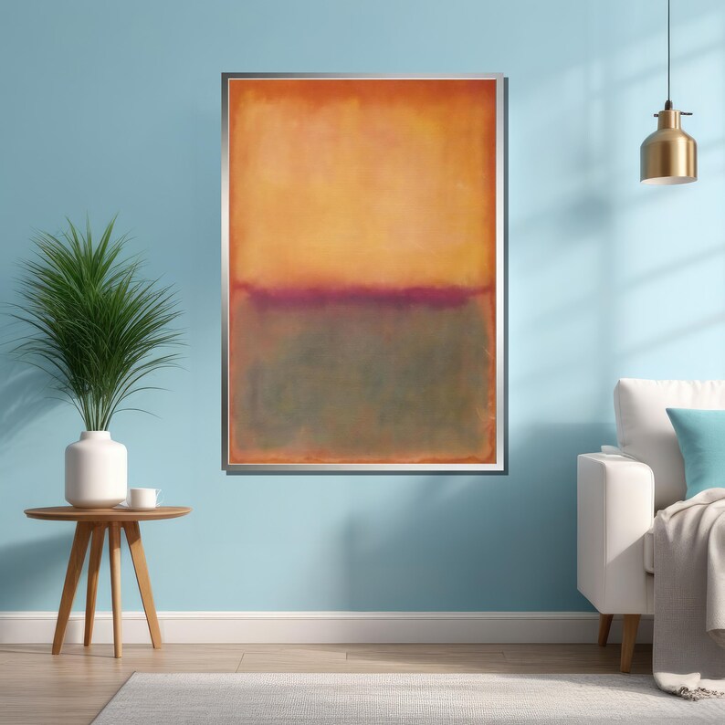 Mark Rothko Inspired Warm Gradient Abstract Canvas Art, Soothing Tones ...