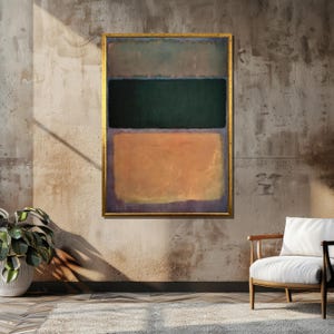 Mark Rothko Inspired Deep Green and Warm Earth Tones Canvas Art ...