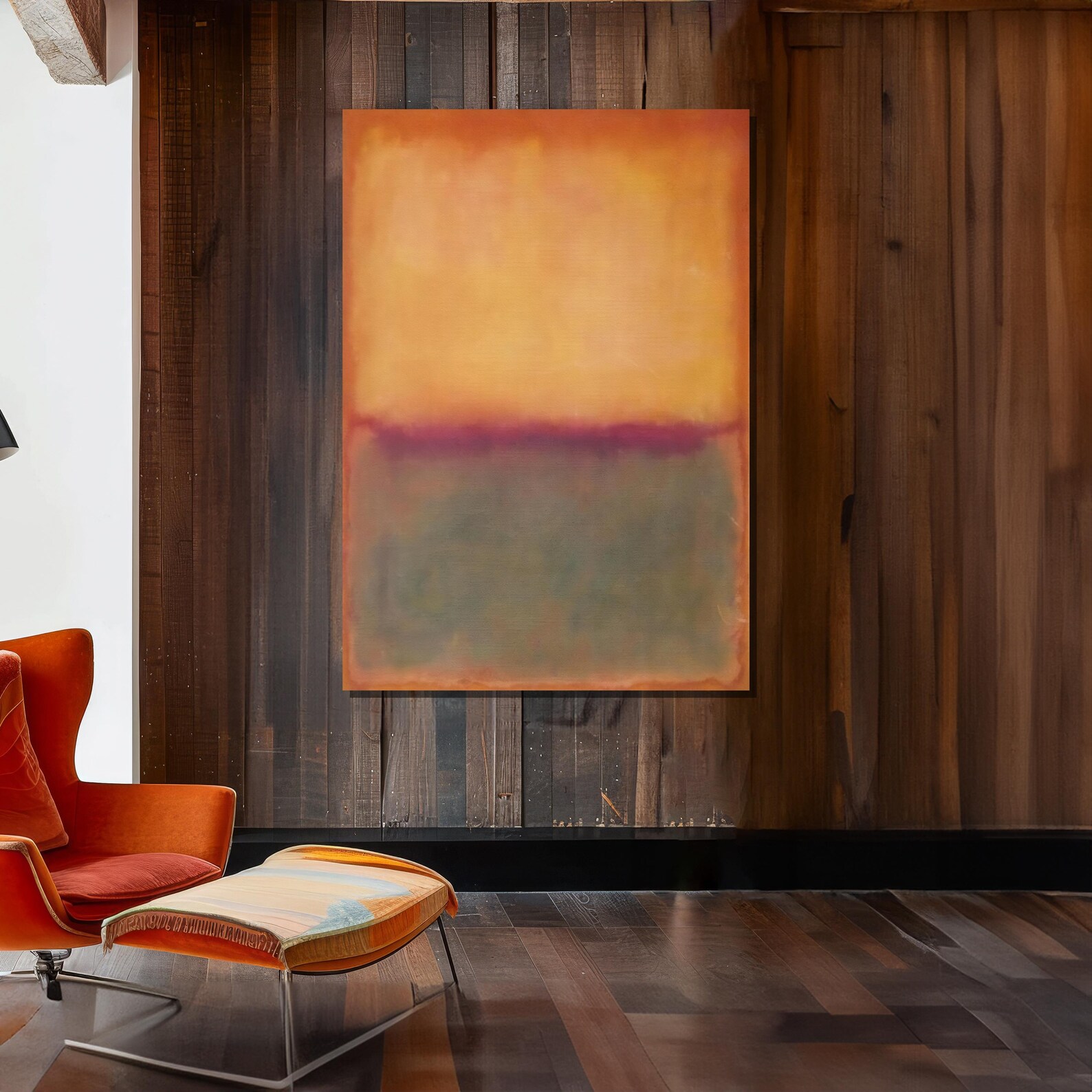 Mark Rothko Inspired Warm Gradient Abstract Canvas Art, Soothing Tones ...