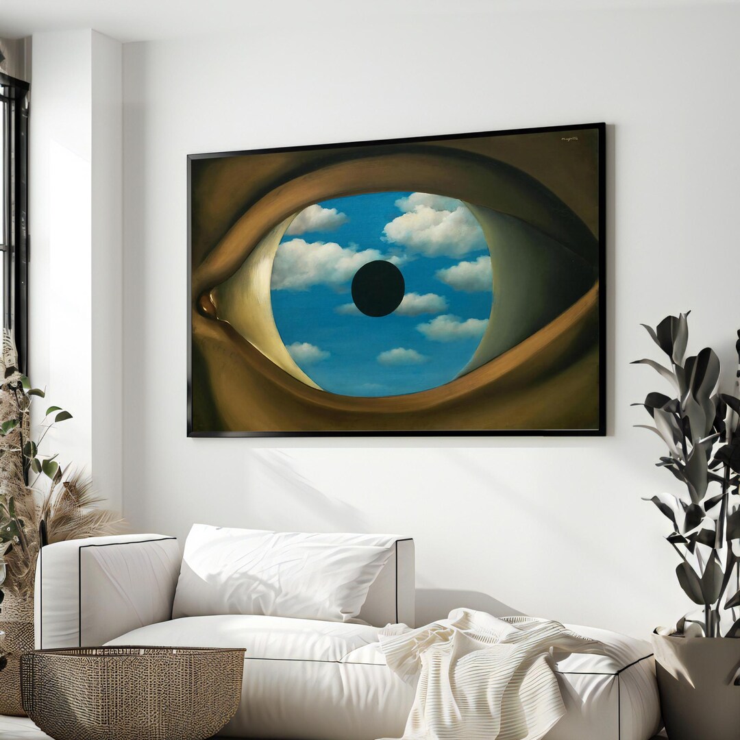 René Magritte - the False Mirror - Surrealist Eye With Clouds - High ...
