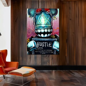 Hustle Graffiti Art - Motivational Street Style Canvas - High Quality ...
