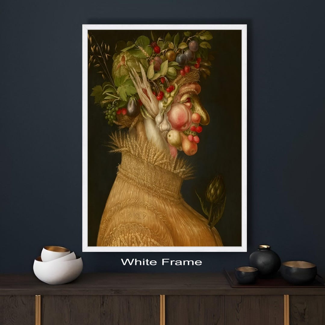 Giuseppe Arcimboldo Style Harvest Portrait Canvas, Fruit and Vegetable ...