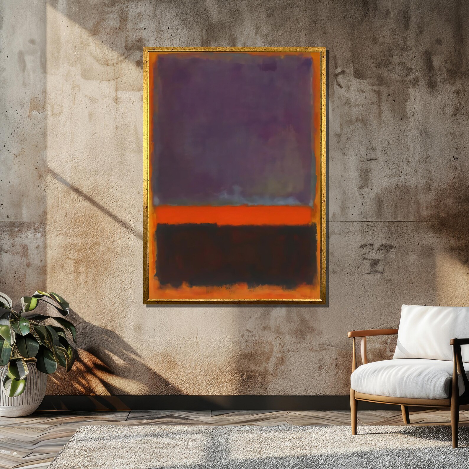 Purple and Orange Abstract Canvas Mark Rothko Inspired Painting, Ready ...