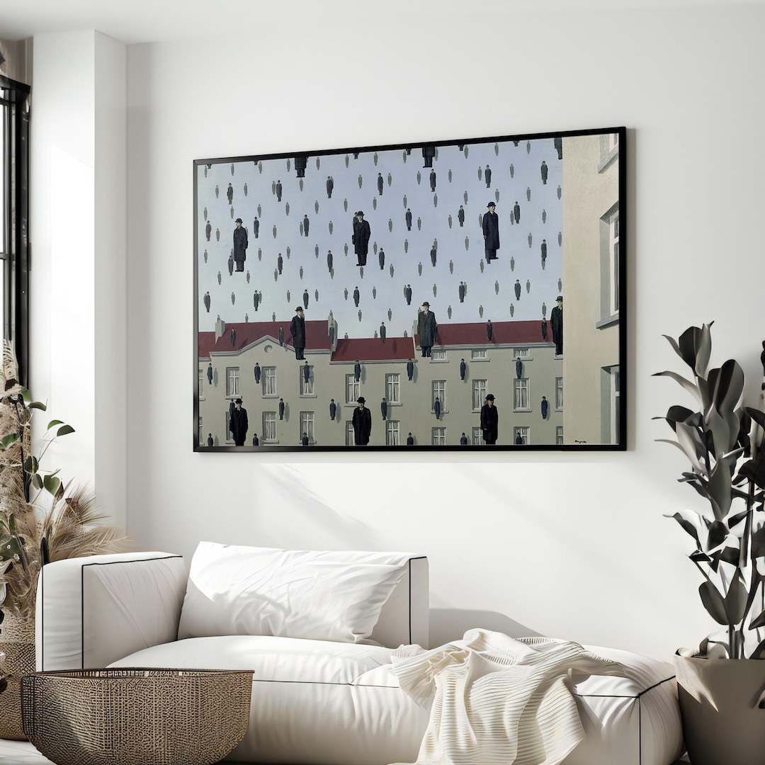René Magritte - Surrealist Rain of Men - High-quality Canvas Art ...
