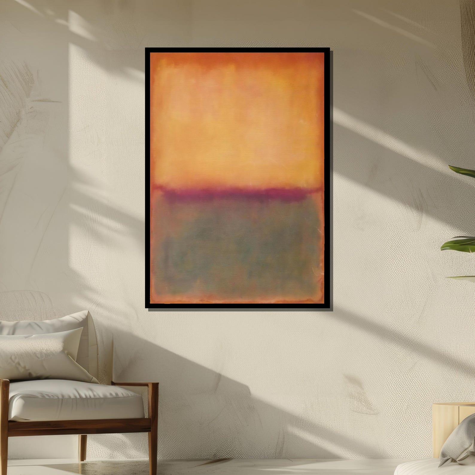 Mark Rothko Inspired Warm Gradient Abstract Canvas Art, Soothing Tones ...