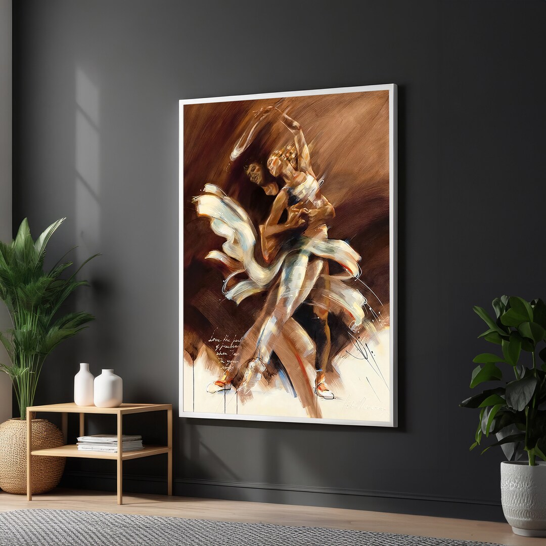 Elegant Ballerina Dance Canvas Art, Graceful Ballet Wall Decor, High ...