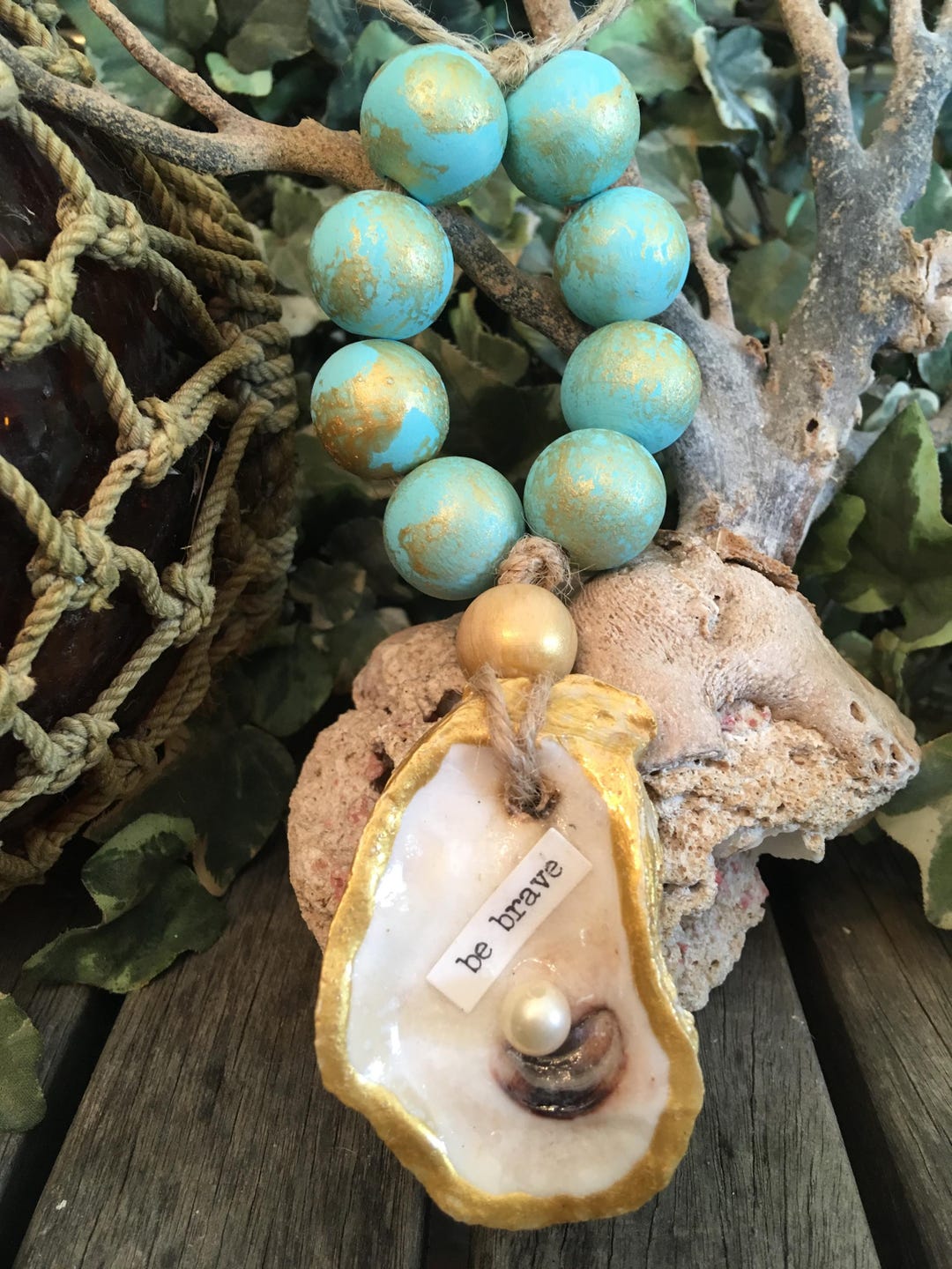 Oyster Shell Blessing Beads: Be Brave Inspirational Keepsake - Etsy
