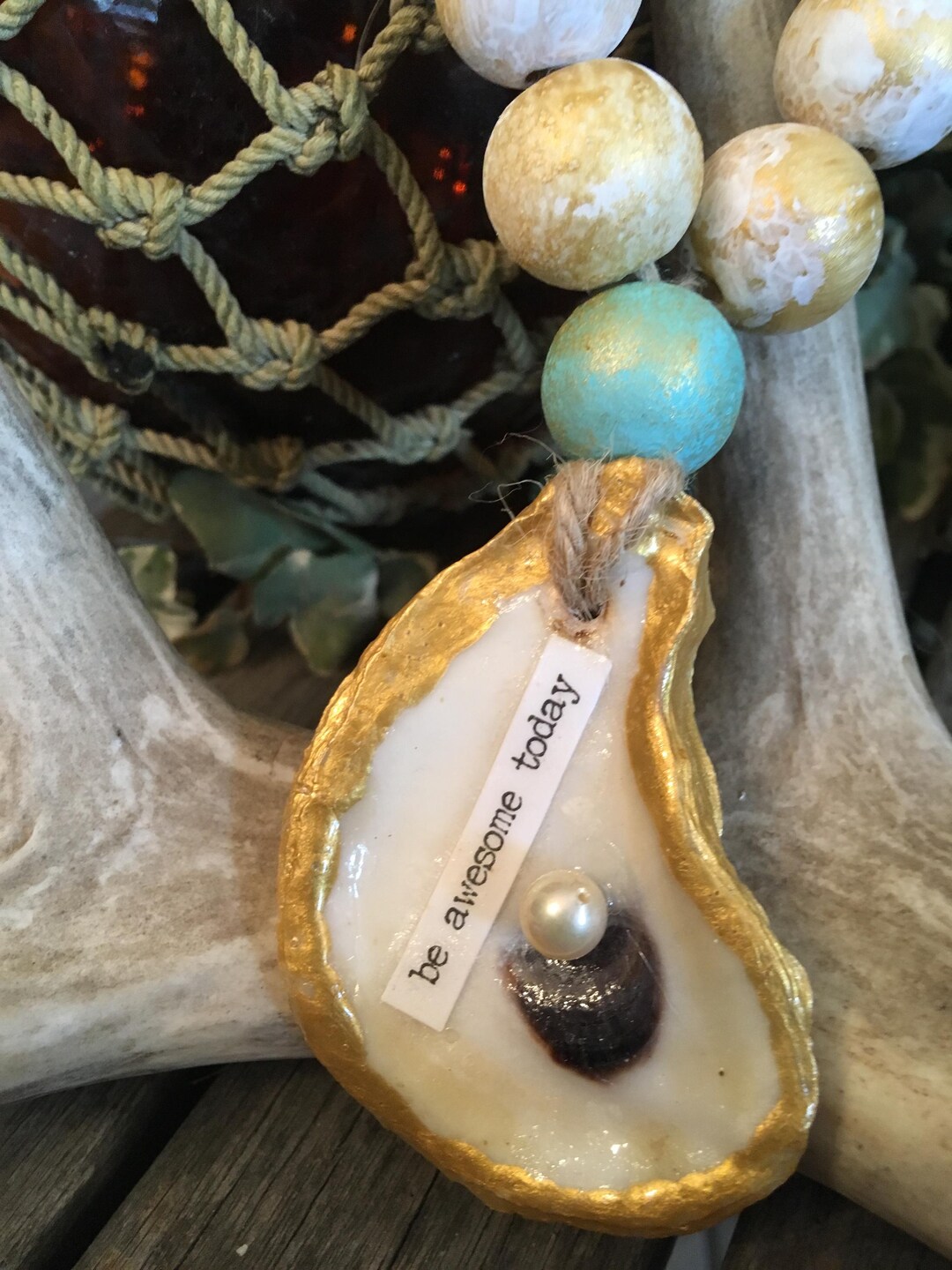Oyster Shell Blessing Beads - Inspirational Home Decor - Etsy