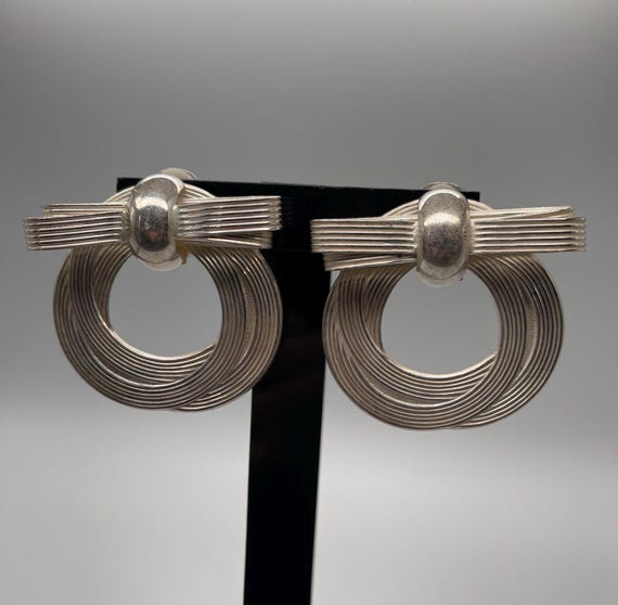 Vintage Signed Laura Vogel Ribbon & Bow Earrings - Re… - Gem
