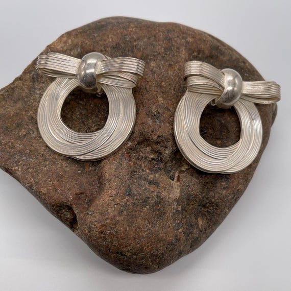 Vintage Signed Laura Vogel Ribbon & Bow Earrings - Re… - Gem