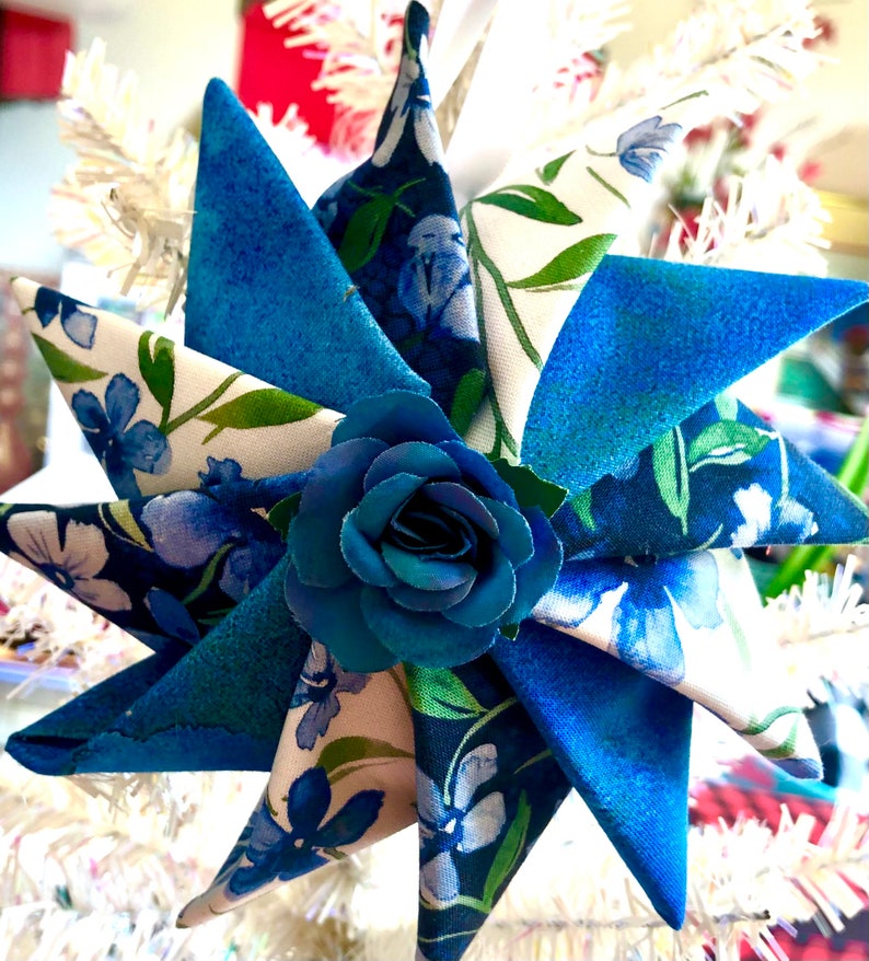Handmade Pinwheel Christmas Ornament, Blue and White - Etsy