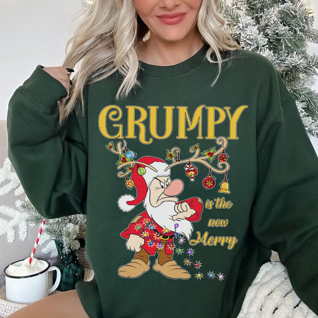 Grumpy is the New Merry Christmas Lights Shirt, Snow White and Seven ...