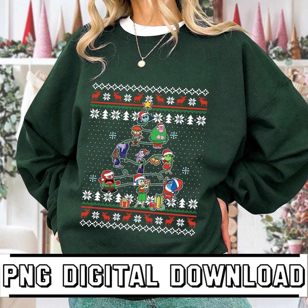 Inside Out Emotions Christmas Tree Png, Inside Out Christmas Sweater ...