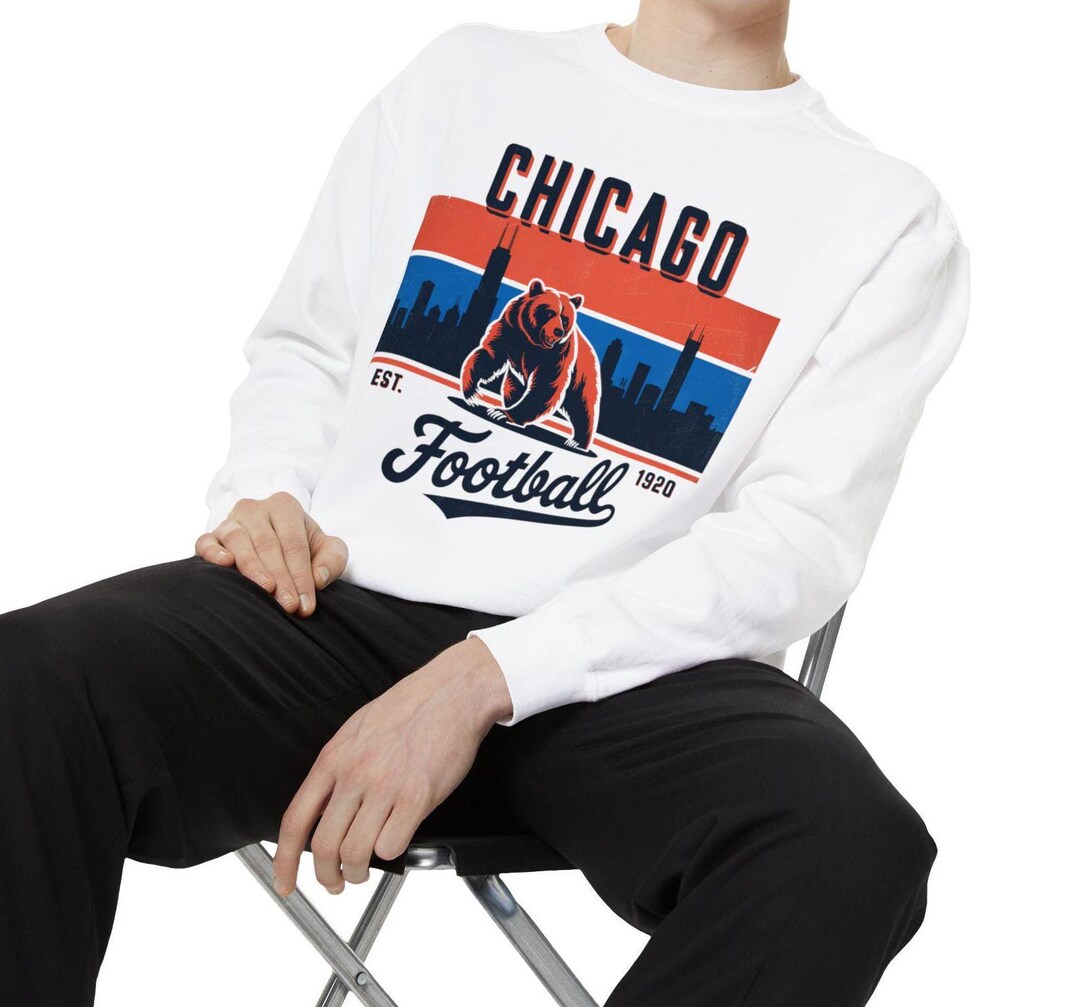 Chicago Football Team Spirit Sweatshirt, Football Season Crewneck ...
