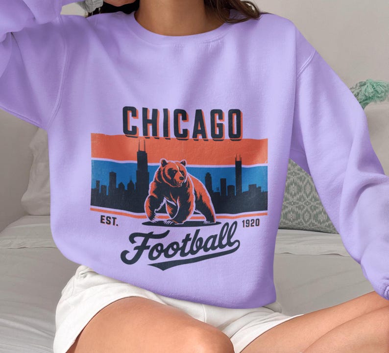 Chicago Football Team Spirit Sweatshirt, Football Season Crewneck ...