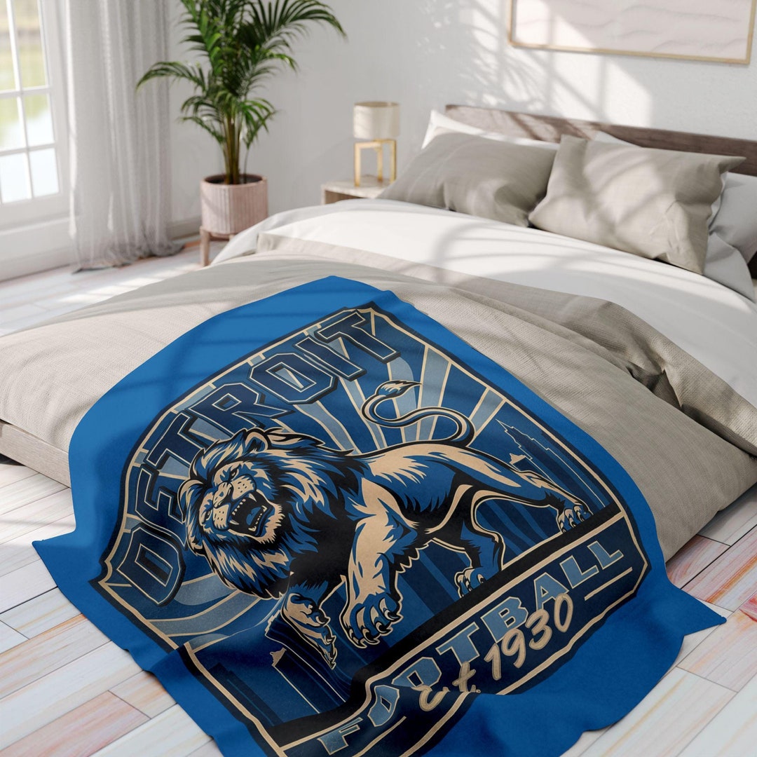 Detroit Football Fleece Blanket - Detroit Lions Inspired Team Spirit ...
