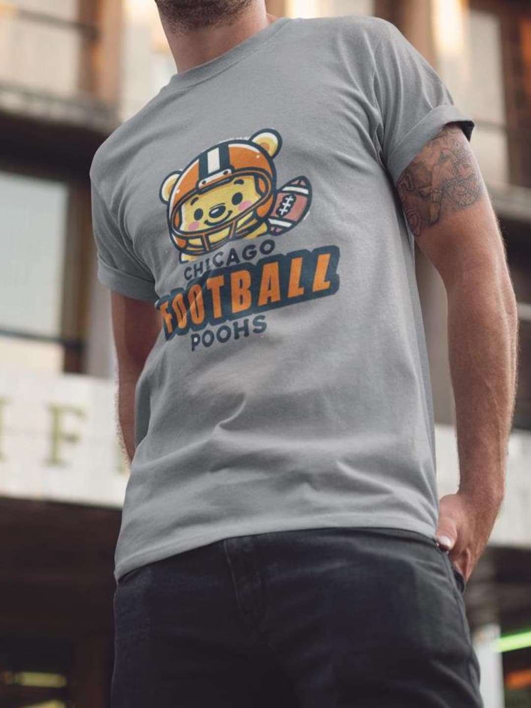 Chicago Football Pooh Bear Shirt: Humorous Team Spirit Tee - Etsy